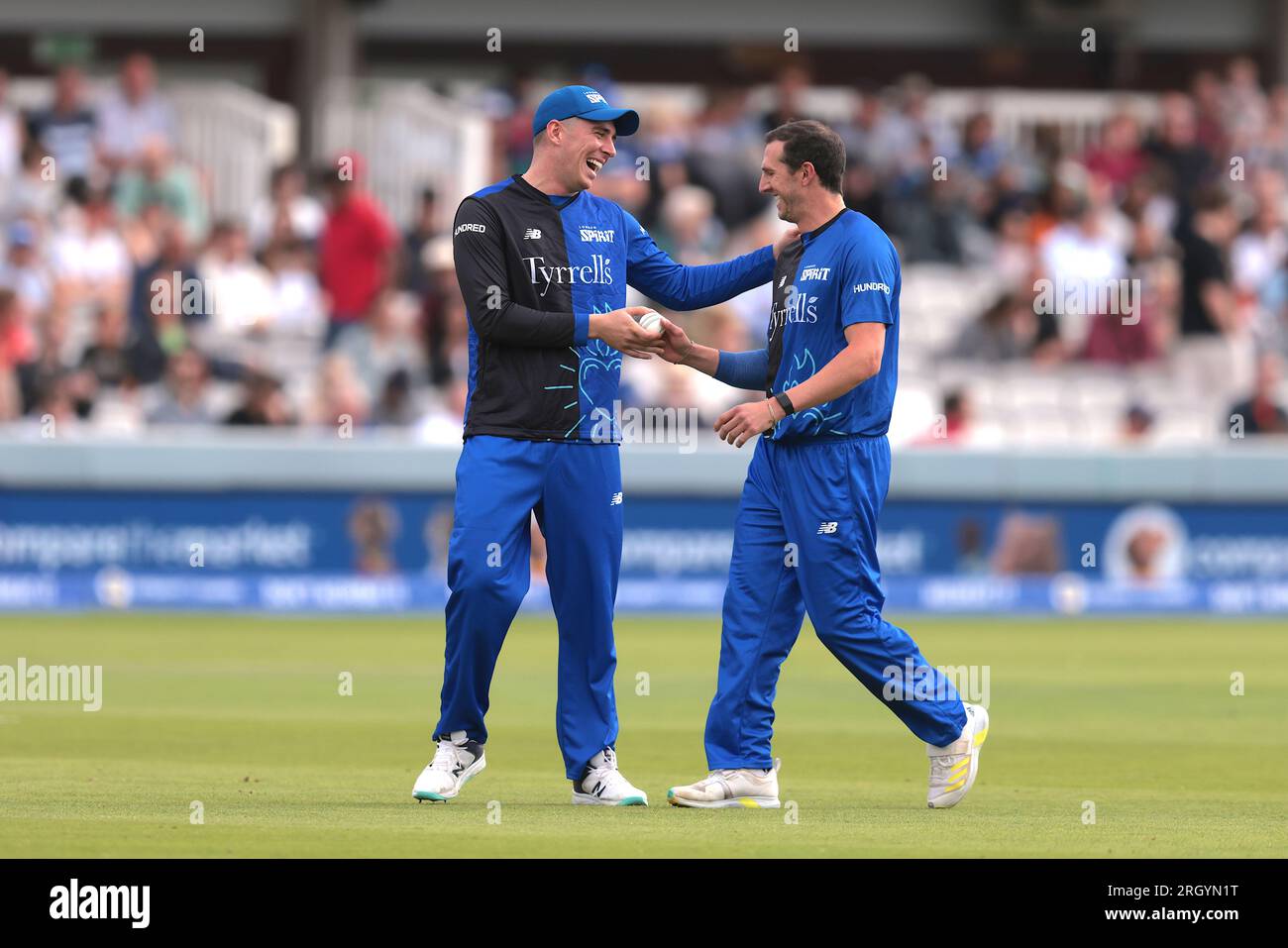 London, UK. 12th Aug, 2023. London Spirit's Dan Lawrence and Dan ...