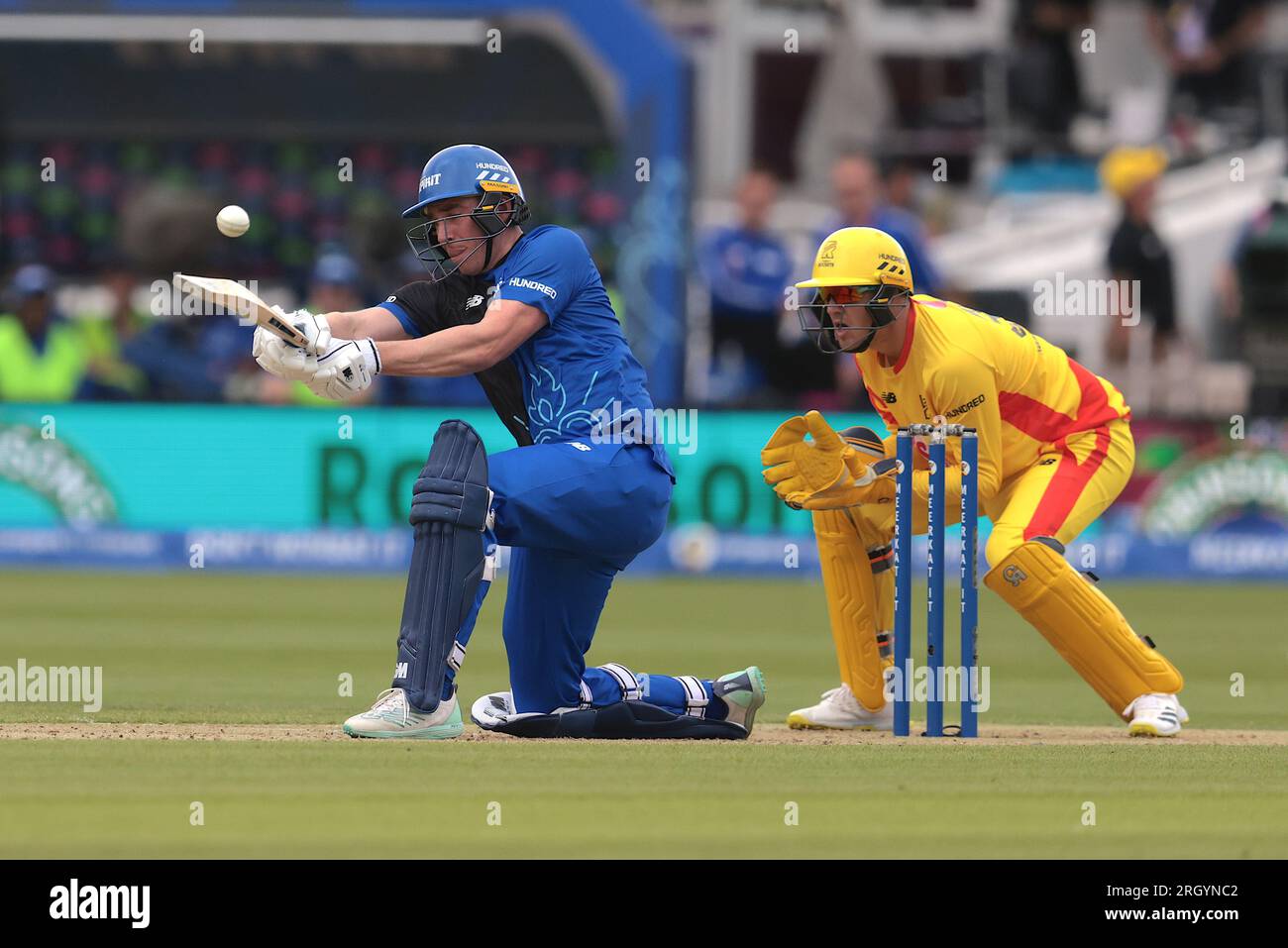 London, UK. 12th Aug, 2023. London Spirit's Dan Lawrence batting as the ...
