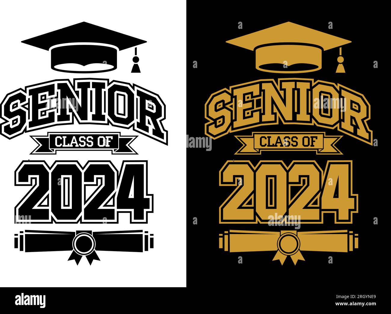 Class 2024 text illustration Stock Vector Images - Alamy