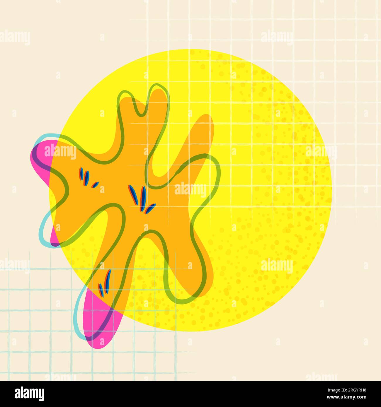 Risograph design. Geometric and abstract objects with riso print effect. Vector concept Stock ...