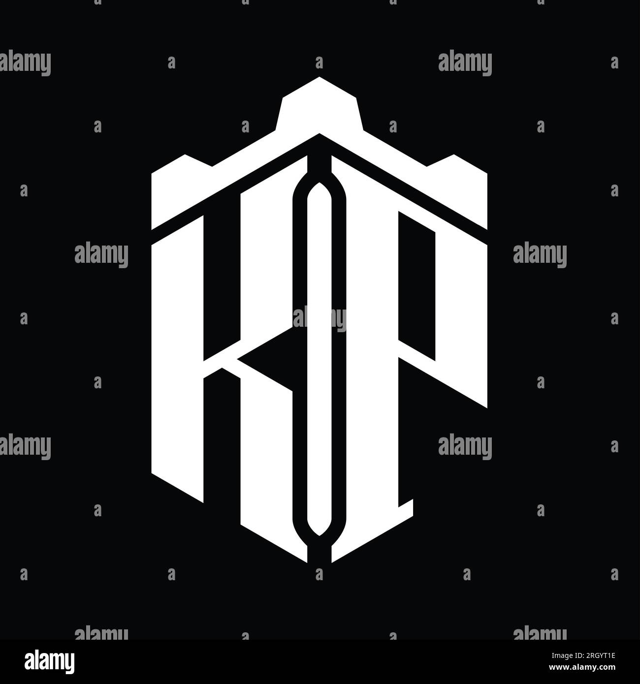 KP Letter Logo monogram hexagon shape with crown castle geometric style ... KP Letter Logo monogram hexagon shape with crown castle geometric style ...