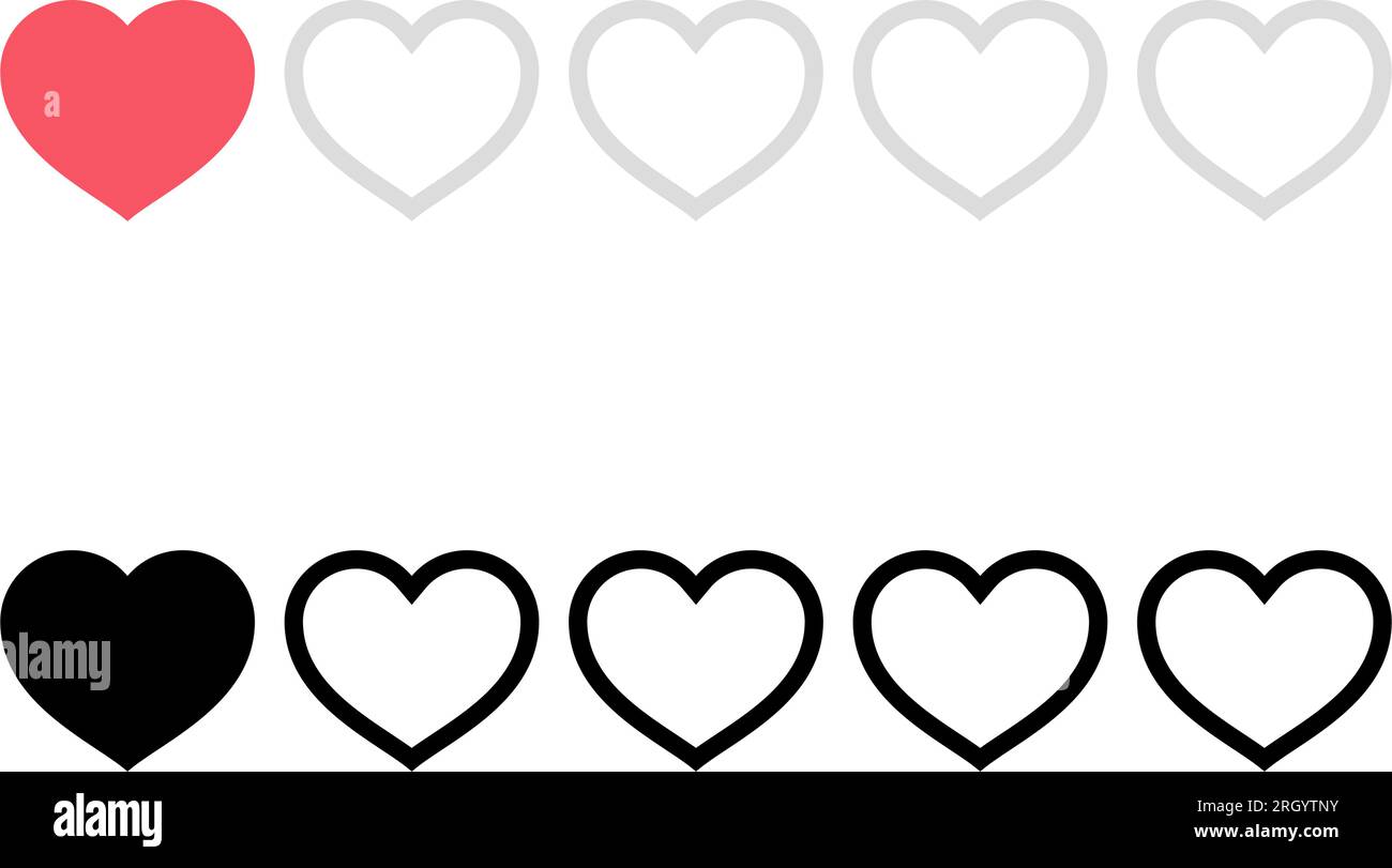 Design for love rating, feedback rating with heart icon in vector Stock ...