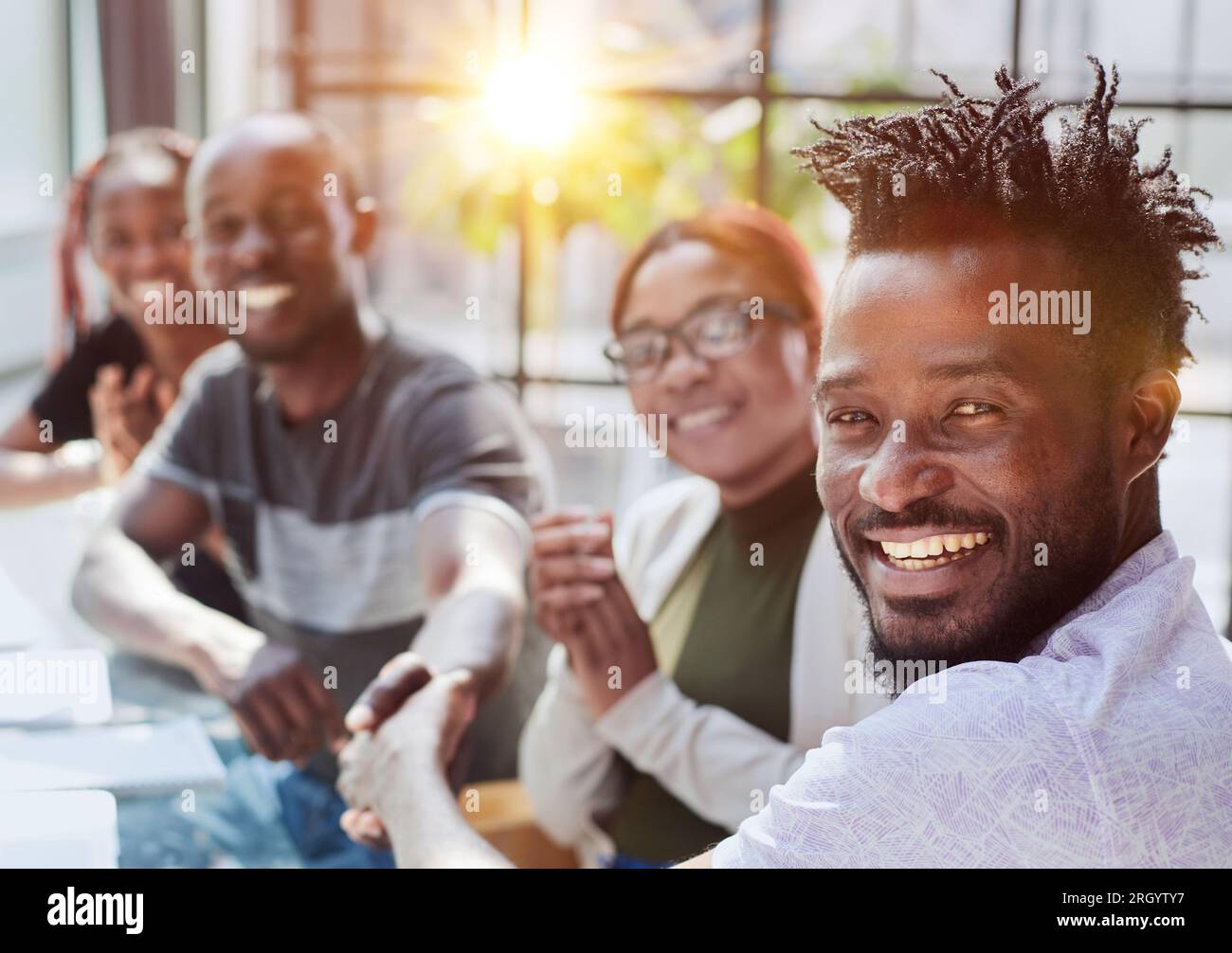 two businessmen making agreement in office Stock Photo - Alamy