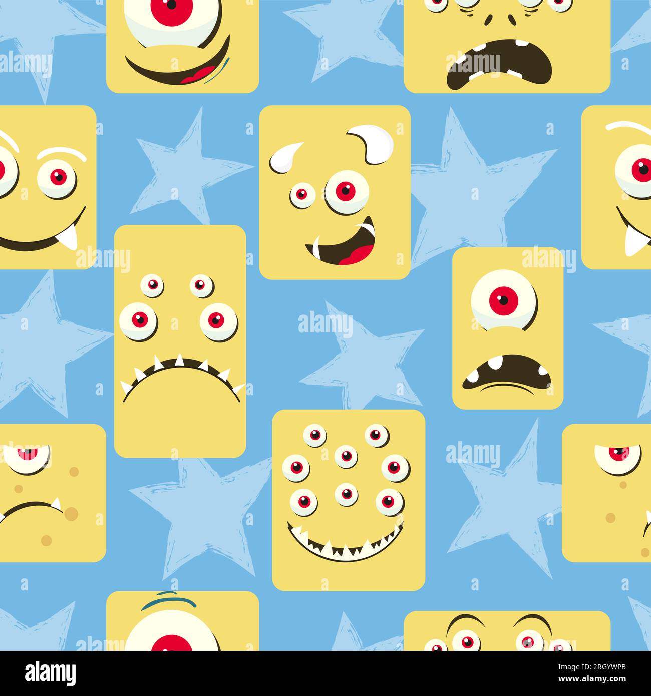 Seamless cute monsters pattern. Vector background for kids Stock Vector ...