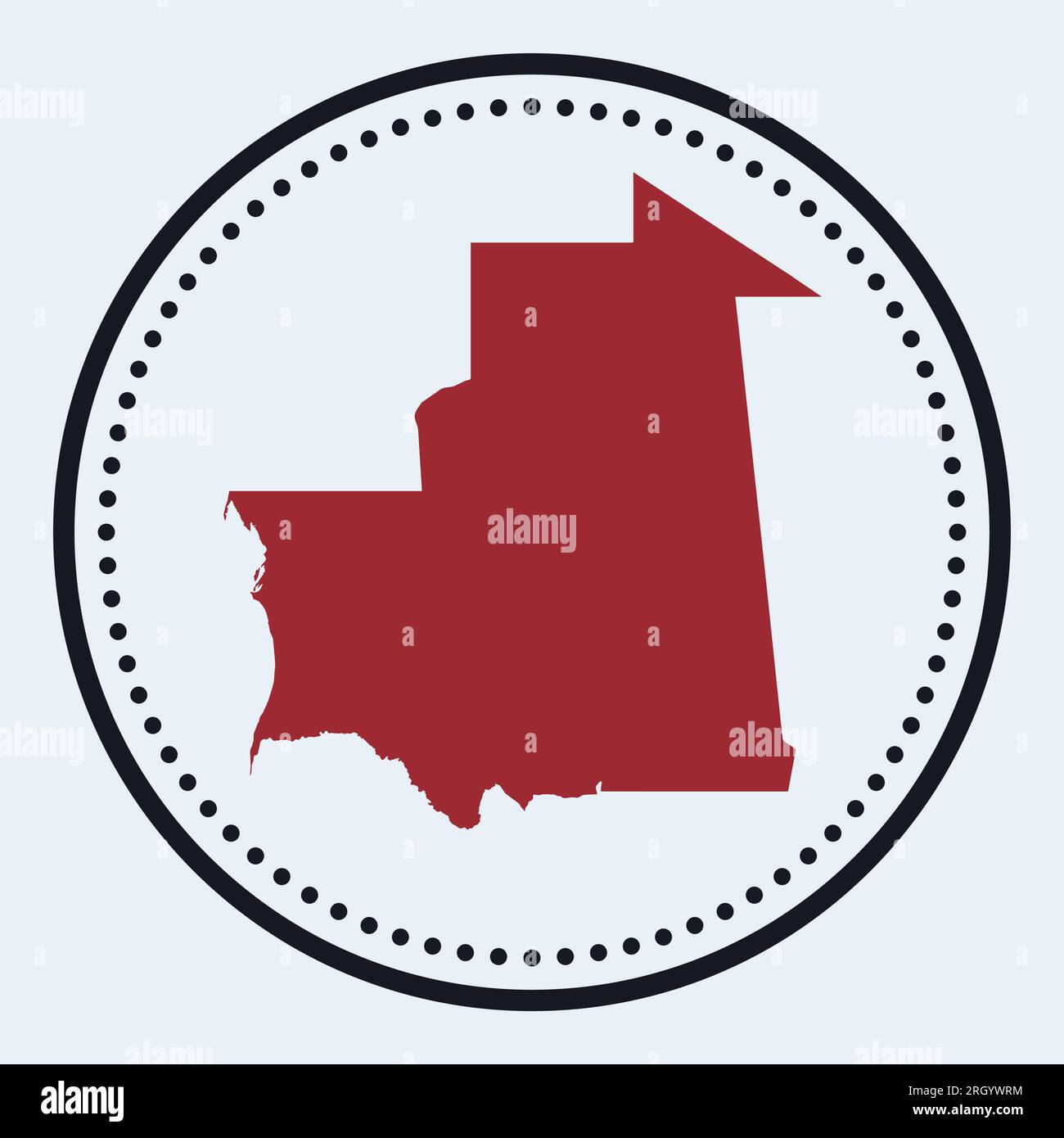 Mauritania round stamp. Round logo with country map and title. Stylish ...