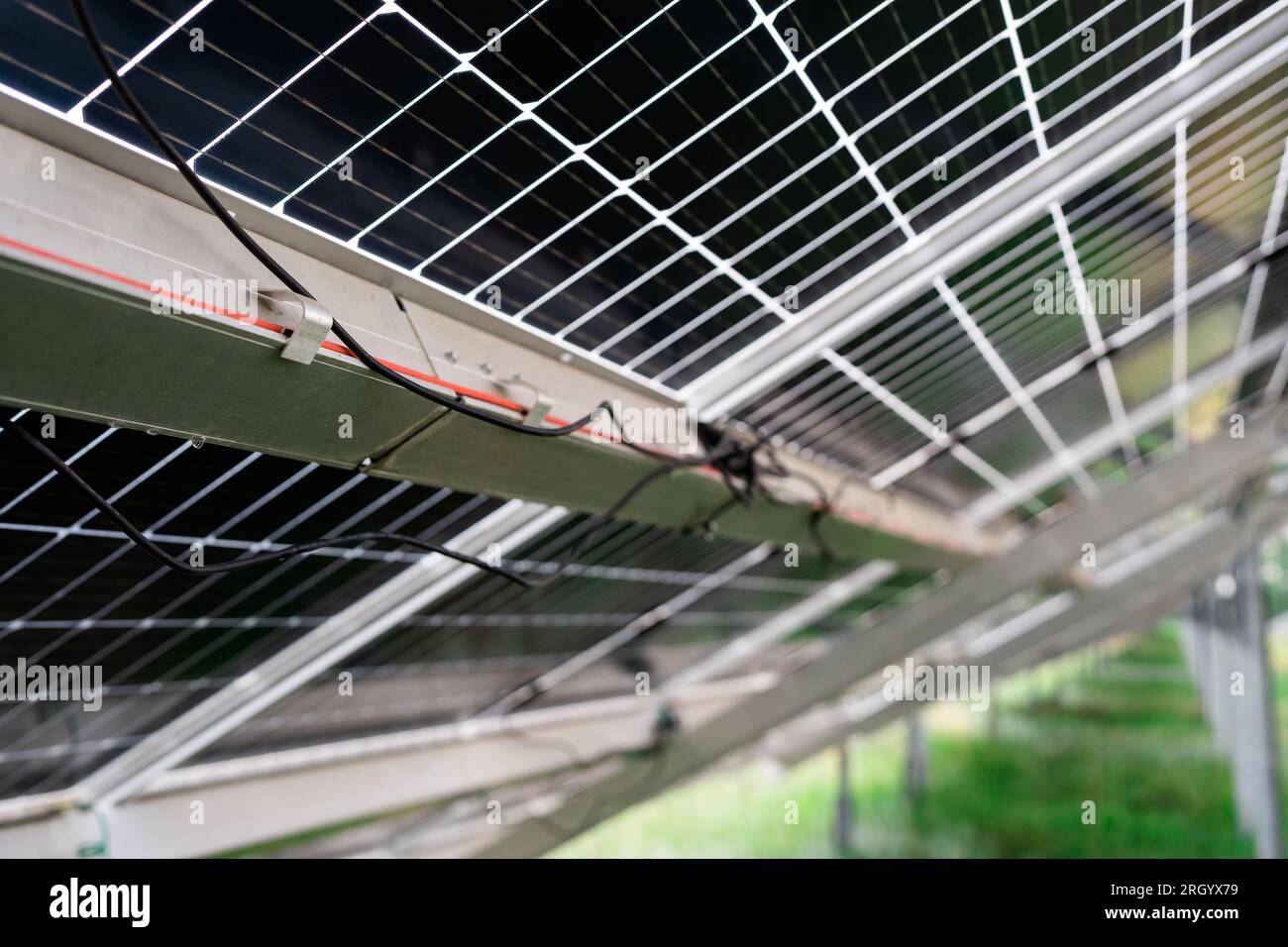 Back side of solar panel, photovoltaic, alternative electricity source ...