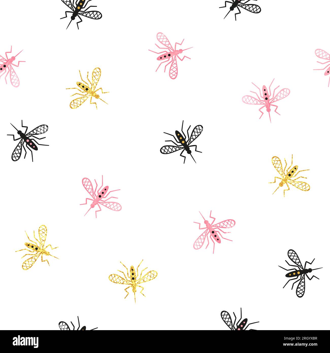 Seamless mosquito pattern. Vector background with abstract gnat Stock ...