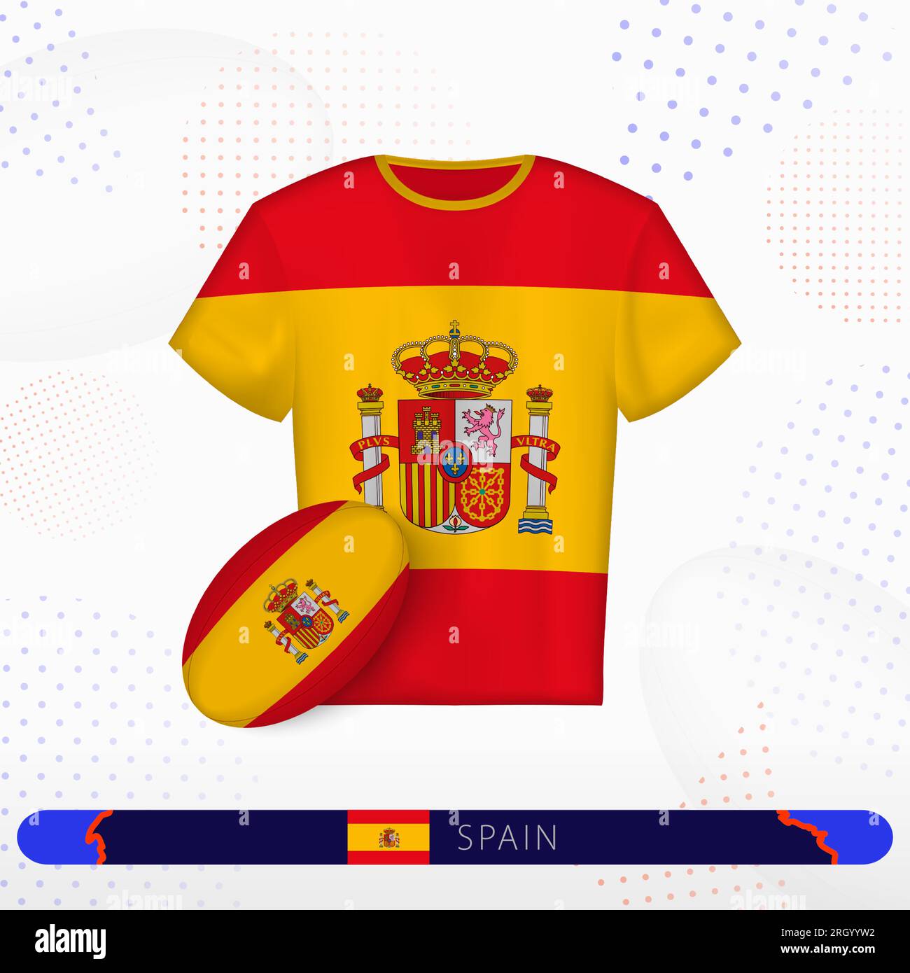Spain rugby jersey with rugby ball of Spain on abstract sport ...