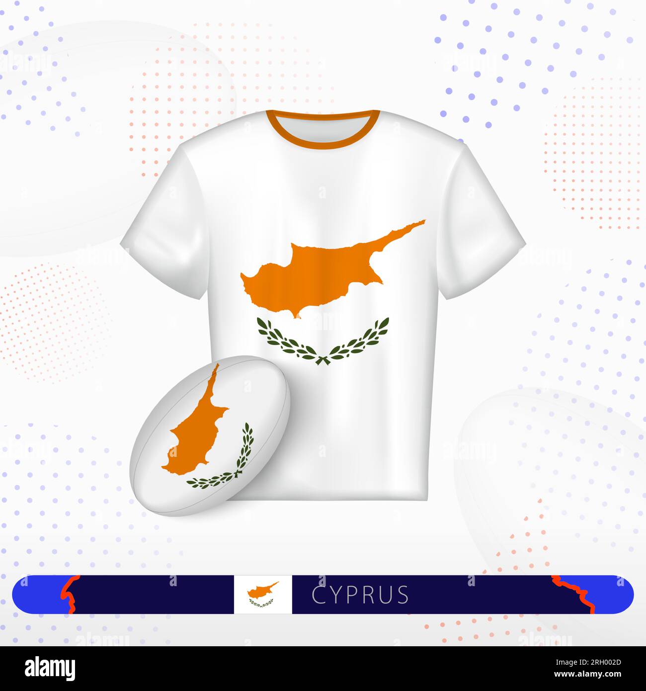Cyprus rugby jersey with rugby ball of Cyprus on abstract sport ...