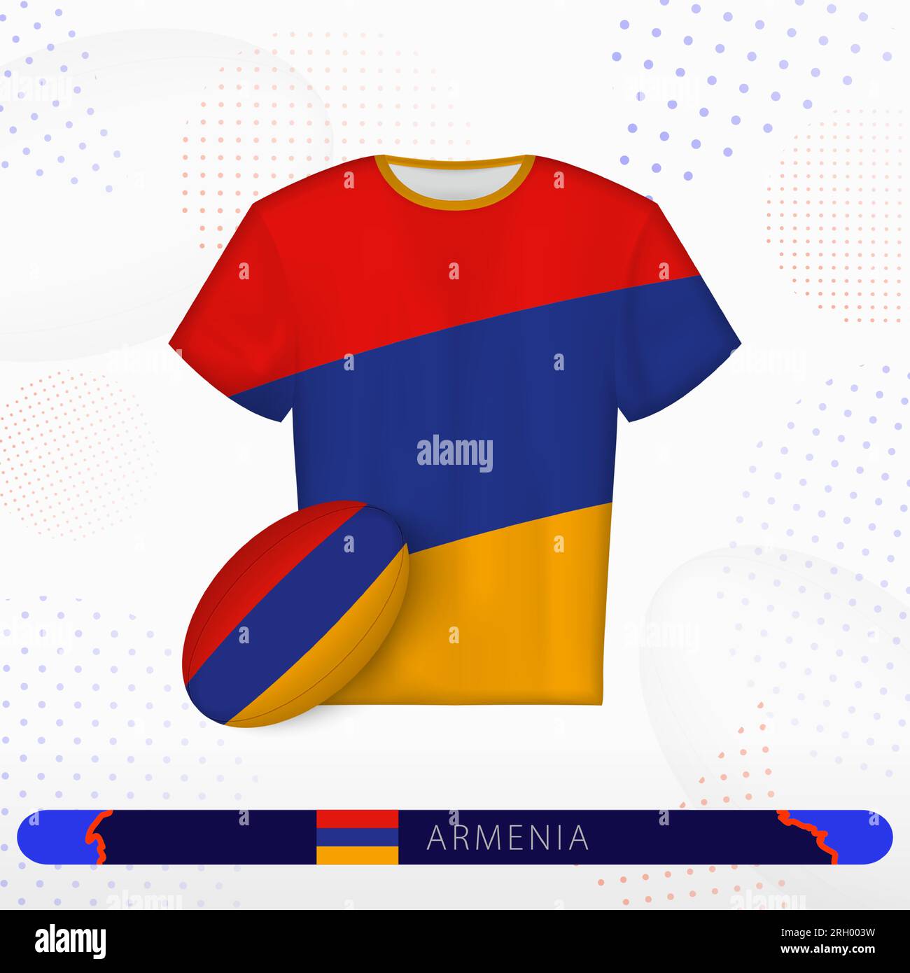 Armenia rugby jersey with rugby ball of Armenia on abstract sport ...