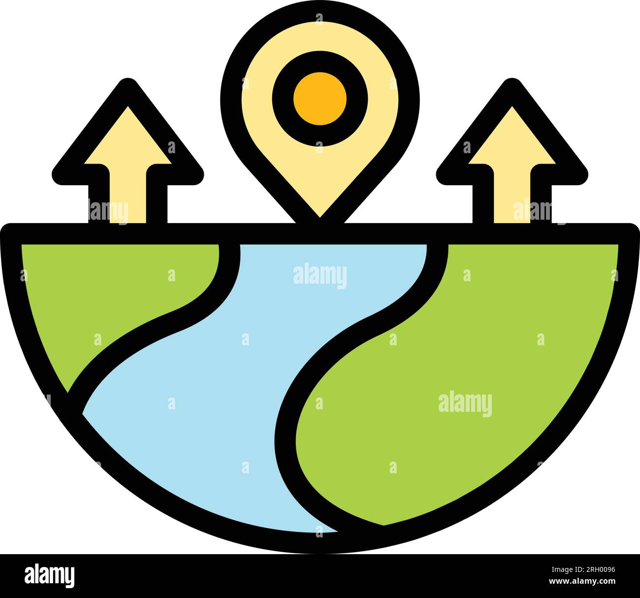 World map icon outline vector. Around globe. Earth tour color flat ...