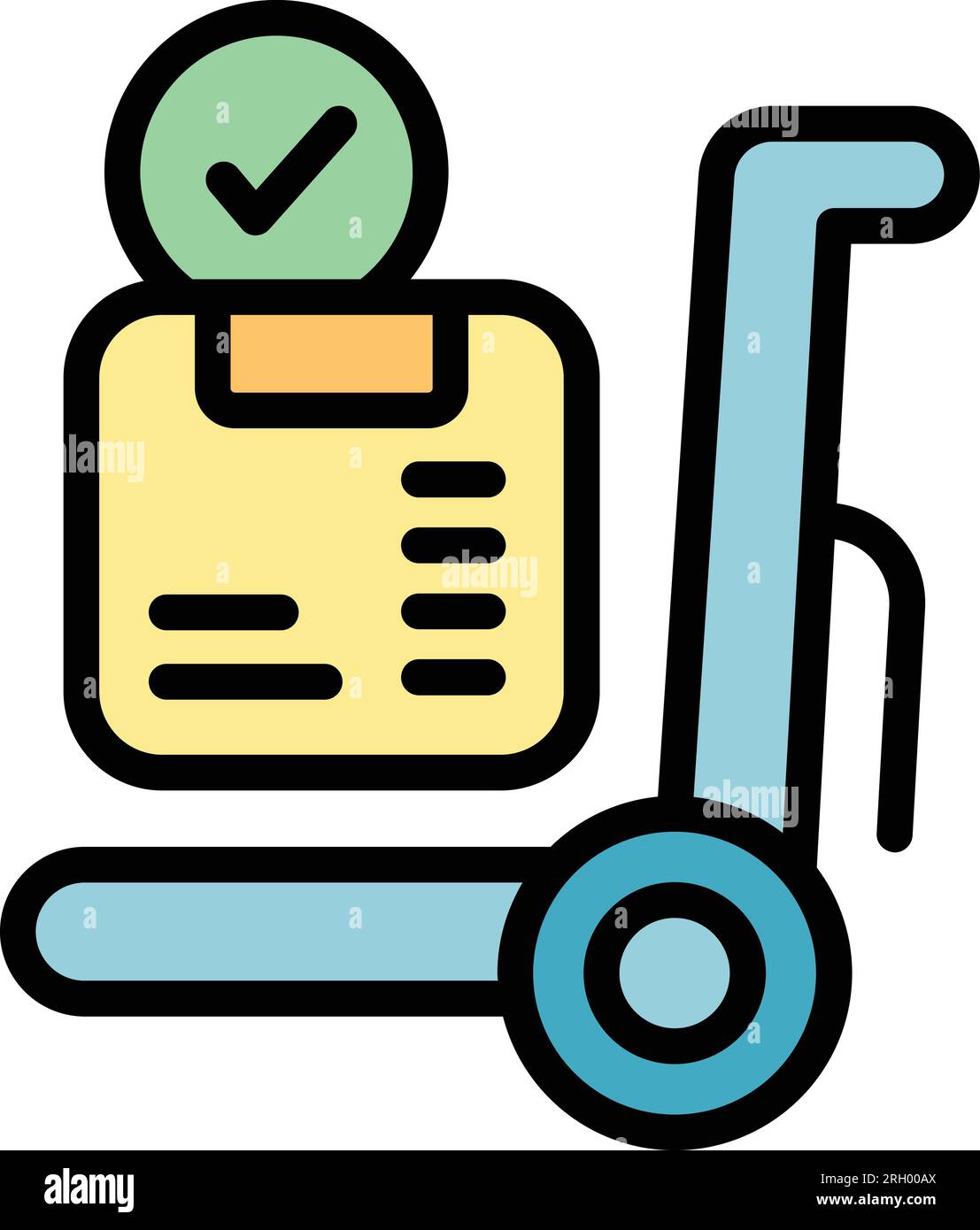 Warehouse cart icon outline vector. System control. Management digital ...