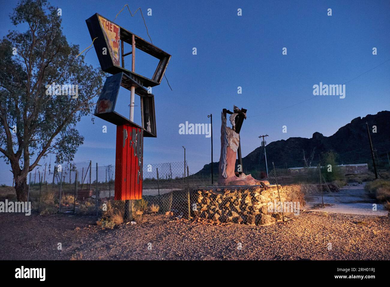 Picacho, Arizona, USA. 26th Mar, 2017. The remains of the sign for The ...