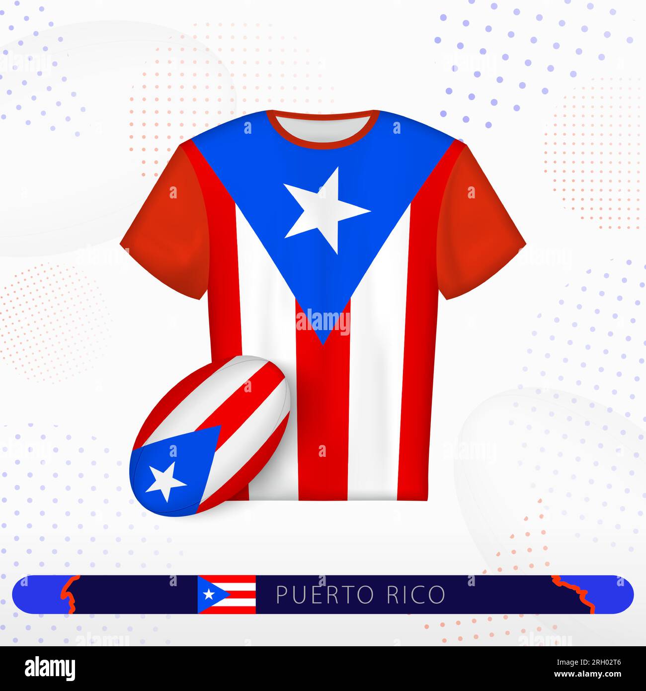 Puerto Rico rugby jersey with rugby ball of Puerto Rico on abstract ...