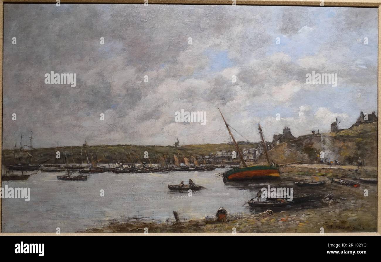 Camaret Harbor circa 1871 by Eugène Louis Boudin Stock Photo - Alamy