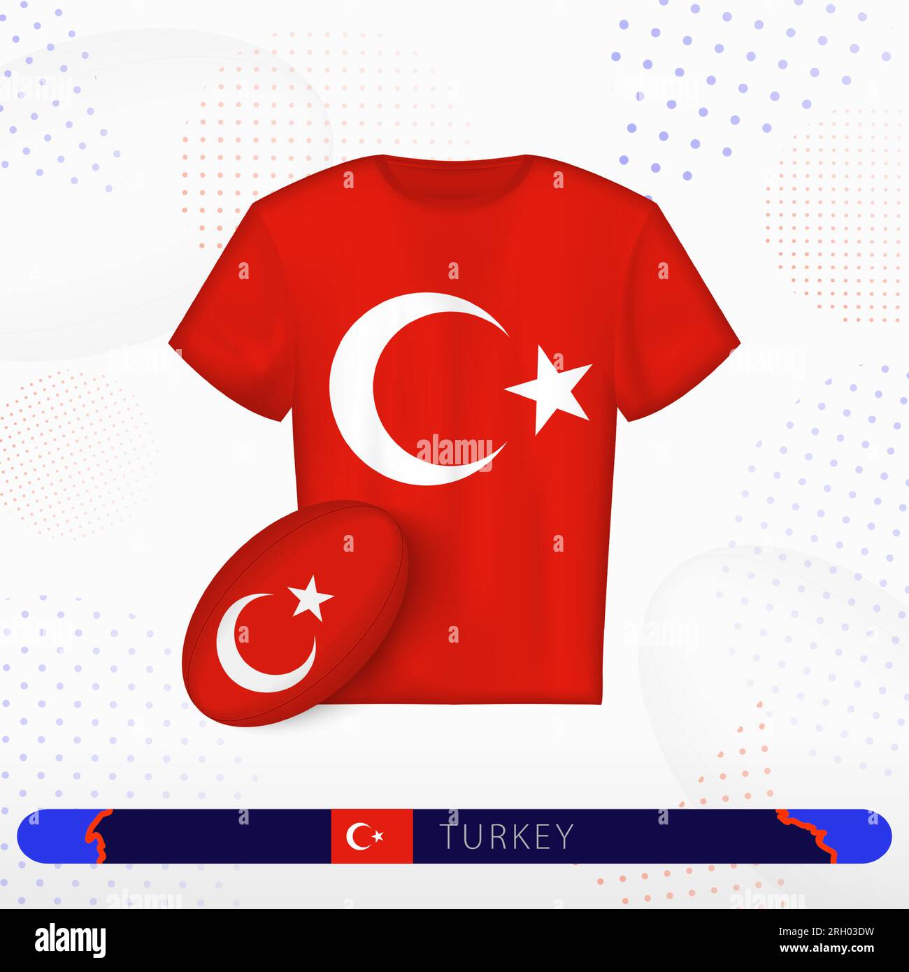 Turkey rugby jersey with rugby ball of Turkey on abstract sport ...