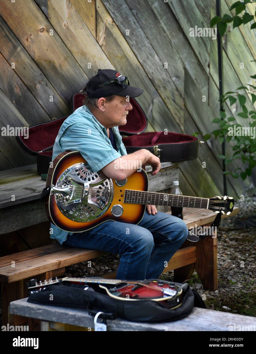 Musicians relax before performing at the Carter Fold, a country music ...