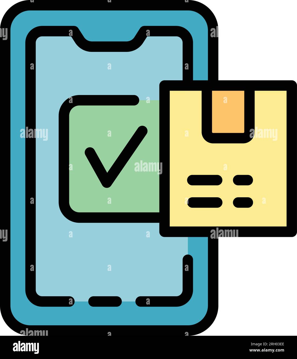 Smartphone inventory icon outline vector. Digital control. Product ...