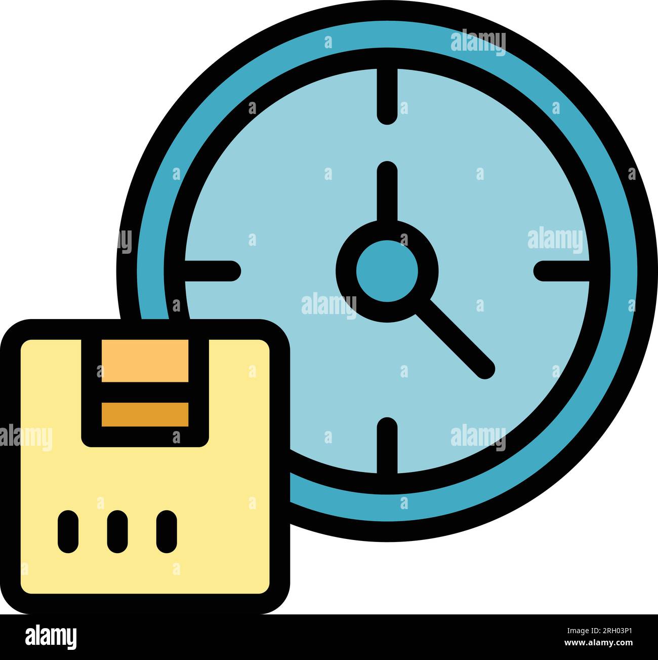 Stock time management icon outline vector. Digital inventory. Control ...