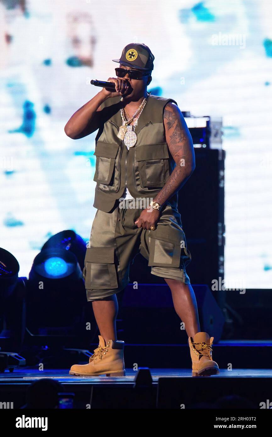 Rapper Nas performs at Hip-Hop 50 Live, celebrating 50 years of hip-hop ...