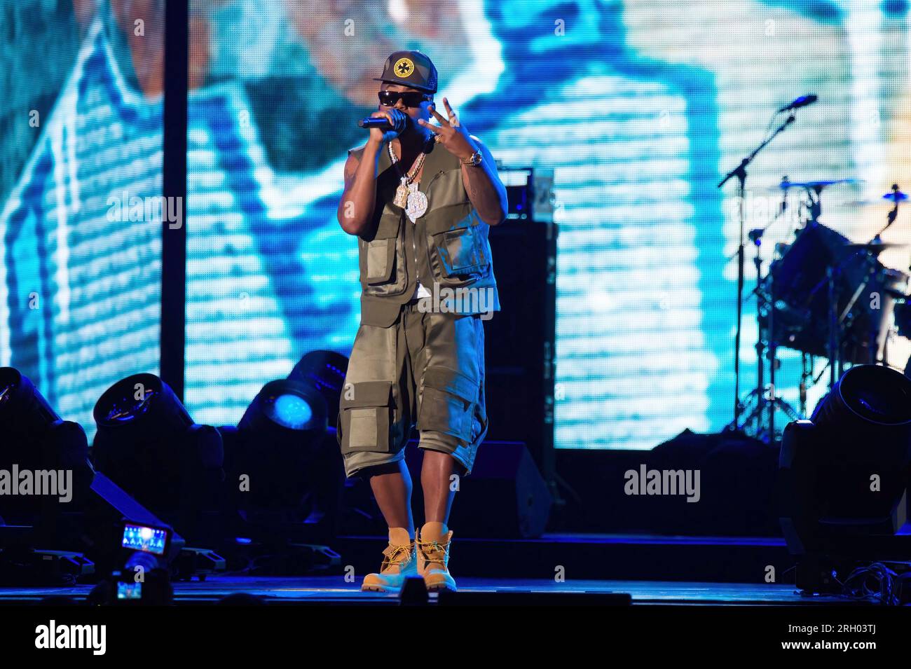 Rapper Nas performs at Hip-Hop 50 Live, celebrating 50 years of hip-hop ...