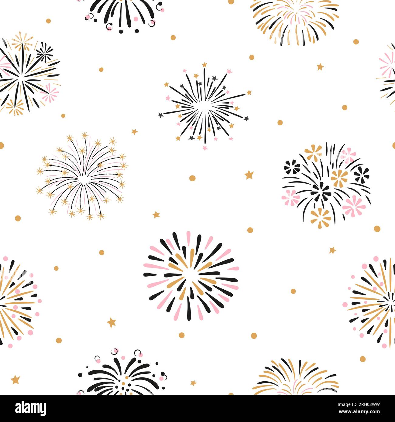 Seamless fireworks illustration Cut Out Stock Images & Pictures - Alamy
