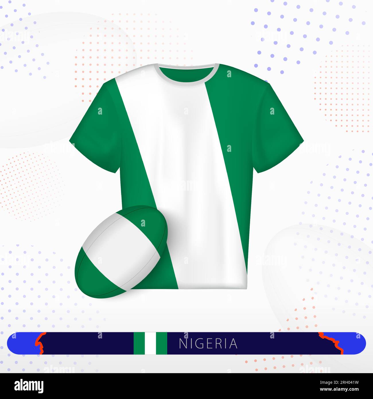 Nigeria rugby jersey with rugby ball of Nigeria on abstract sport ...