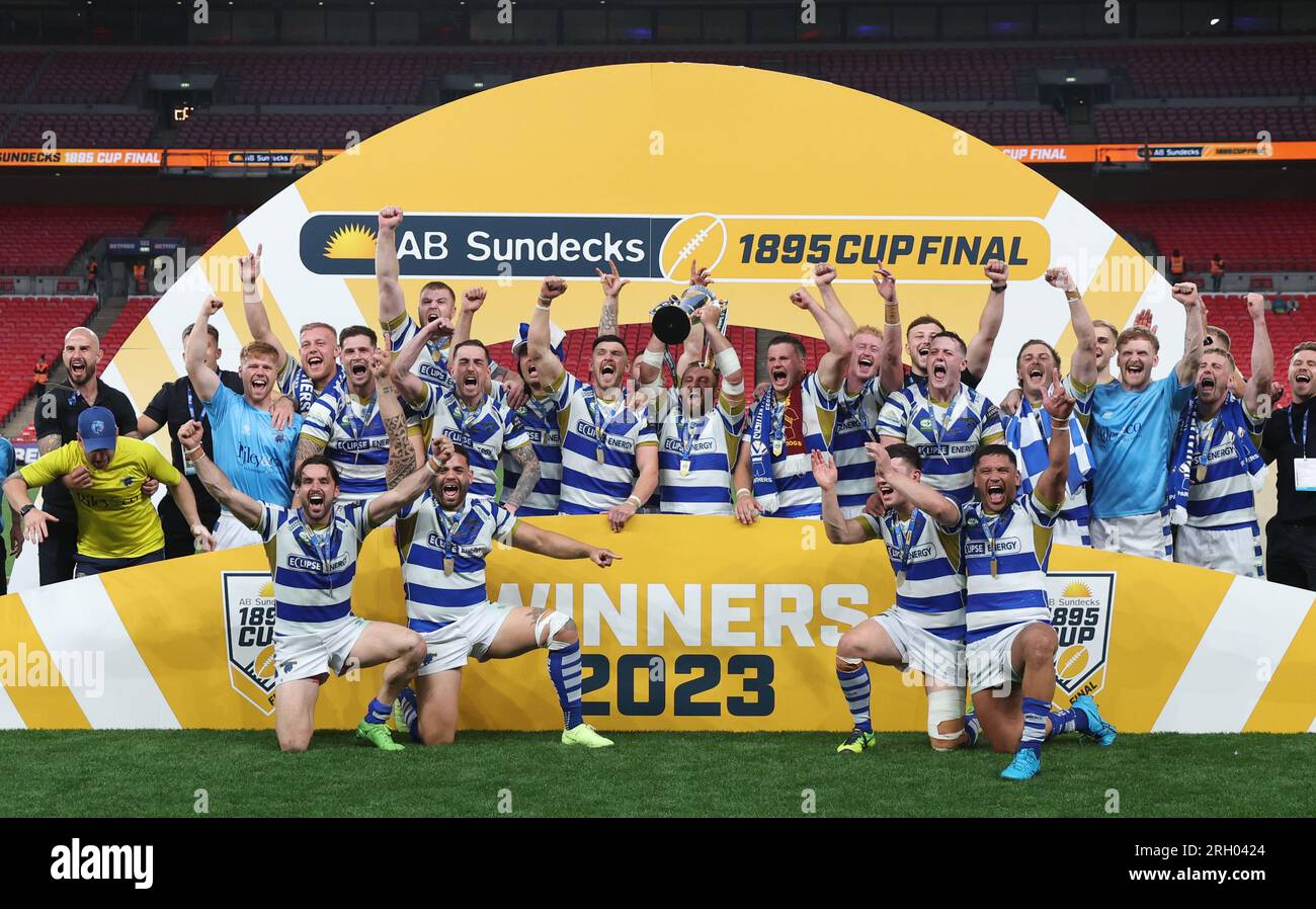 Halifax Panthers celebrate with the trophy after victory in the AB ...
