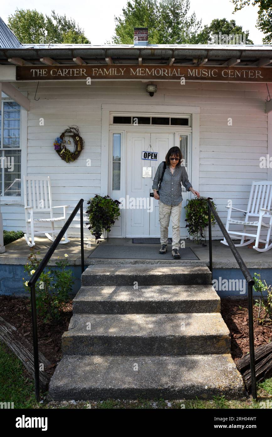 A tourist visits the small A. P. Carter store, a museum honoring The ...