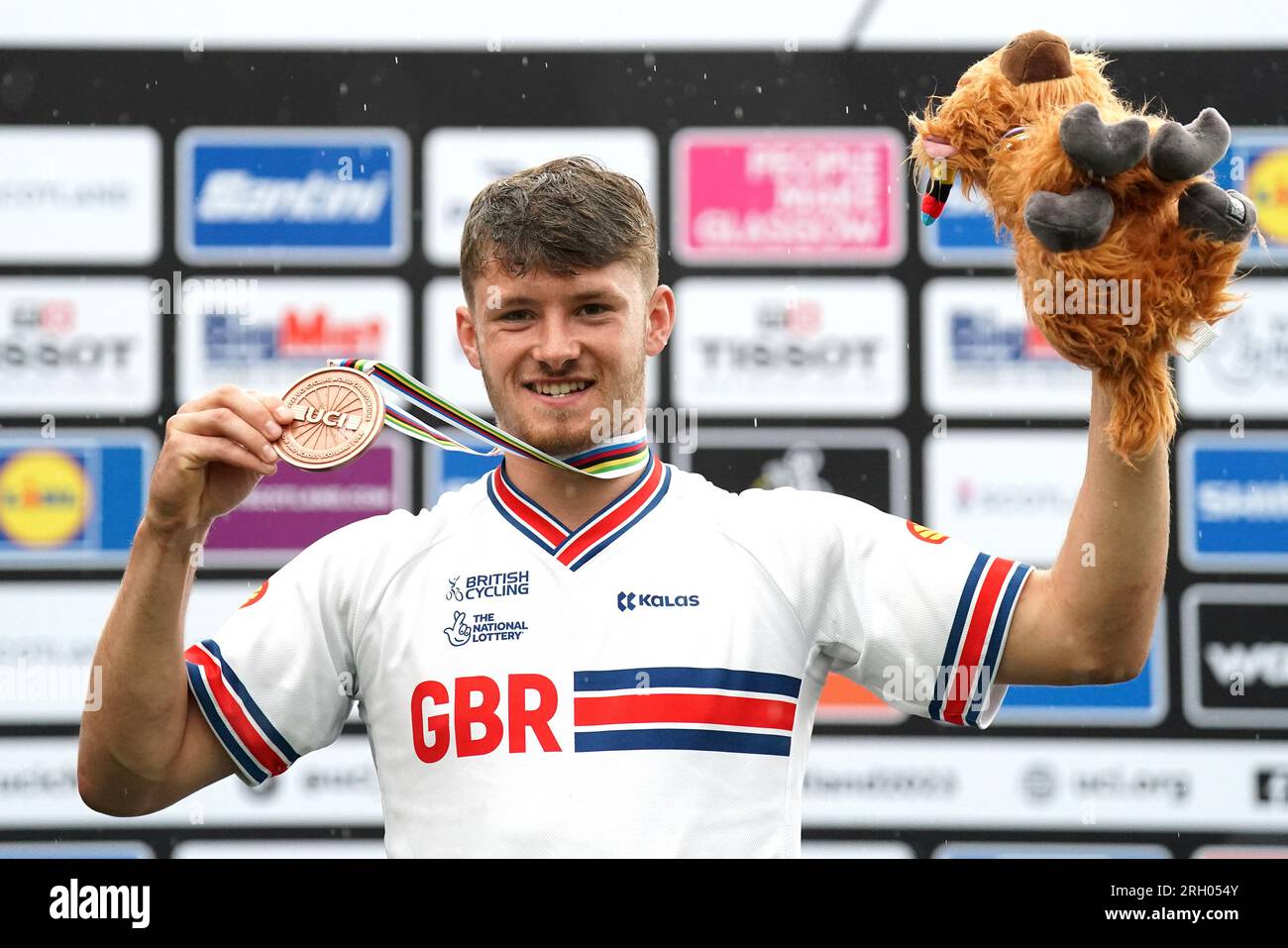 Great Britain's Charlie Rolls celebrates with the bronze medal for the ...