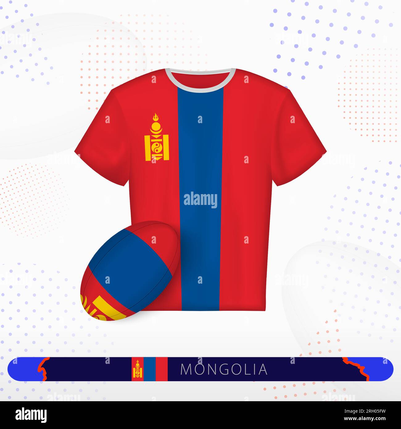 Mongolia rugby jersey with rugby ball of Mongolia on abstract sport ...