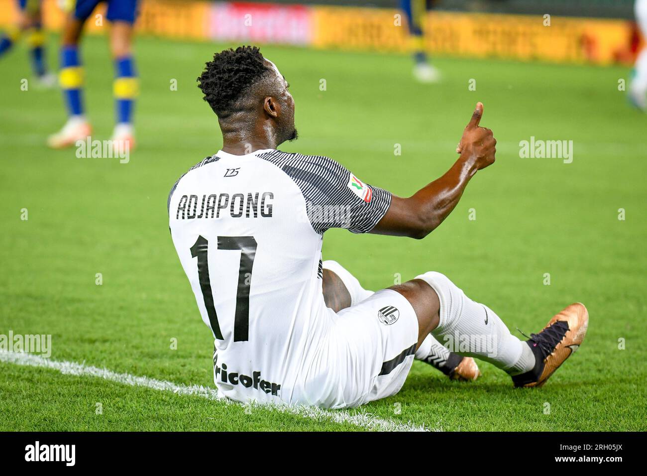 Verona, Italy. 12th Aug, 2023. Ascoli's Claud Adjapong reacts during ...