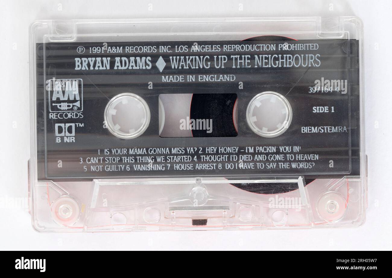 Bryan Adams - Waking Up The Neighbours Audio Music Cassette Stock Photo ...