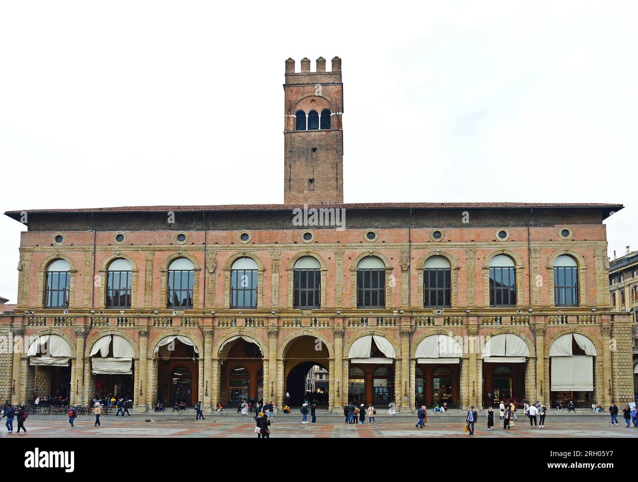 A building with a gallery on Piazza Maggiore, which also houses the ...