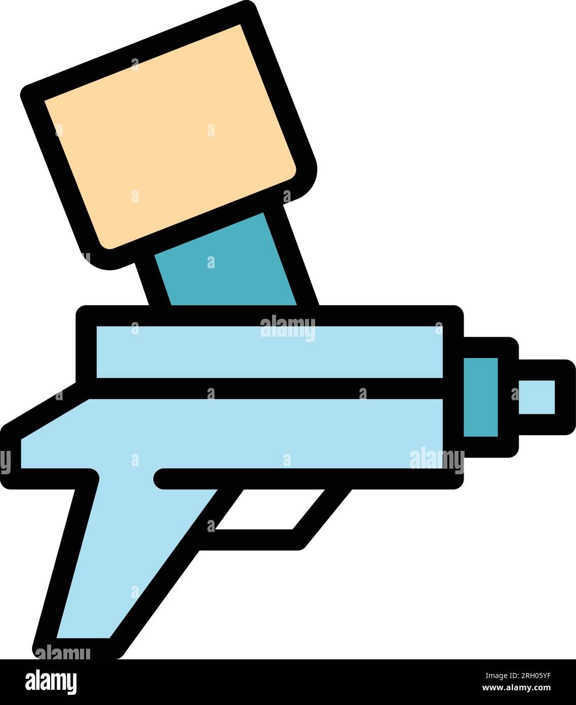 Paint sprayer icon outline vector. Spray gun. Car auto color flat Stock ...
