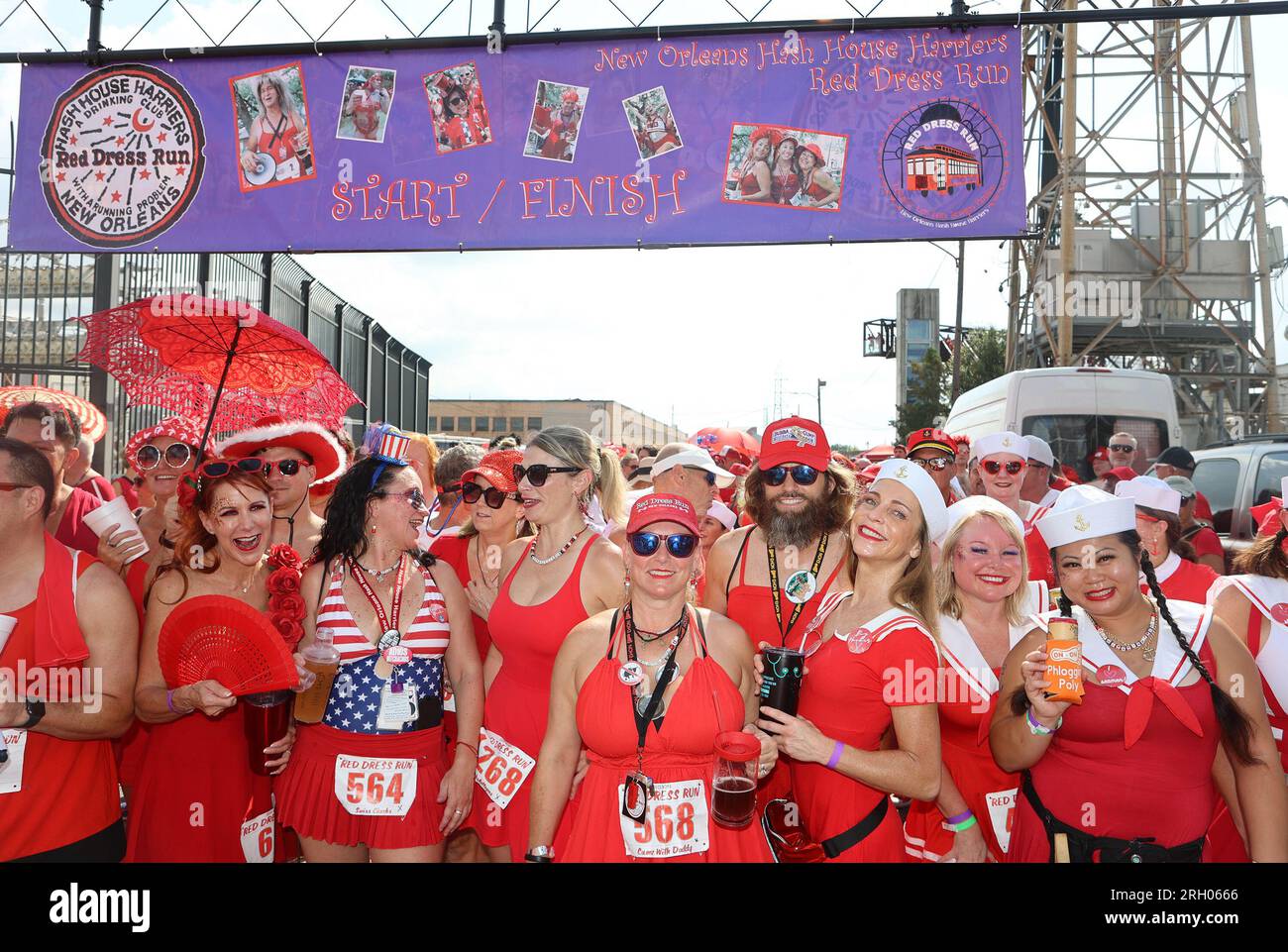 New Orleans, USA. 12th Aug, 2023. Participants line up before the start ...