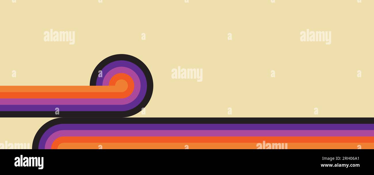 Abstract background. 70s style stripes background. Vector template ...