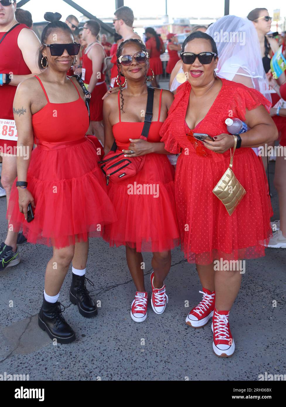 New Orleans, USA. 12th Aug, 2023. Event goers participate in the Red ...