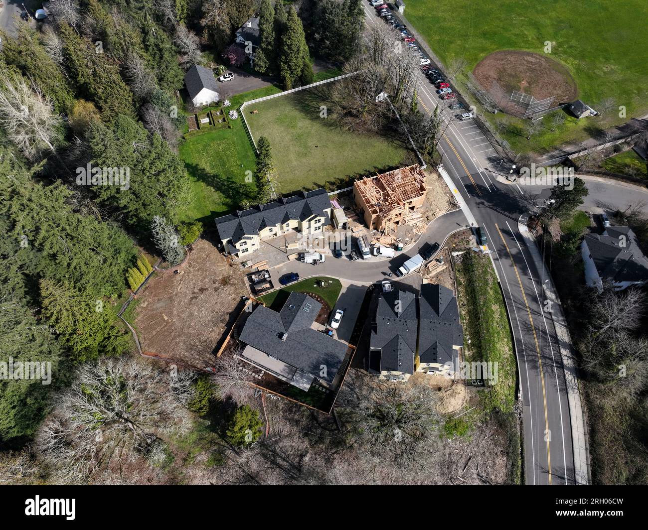Aerial photos of suburban housing encroachment around one of the last ...