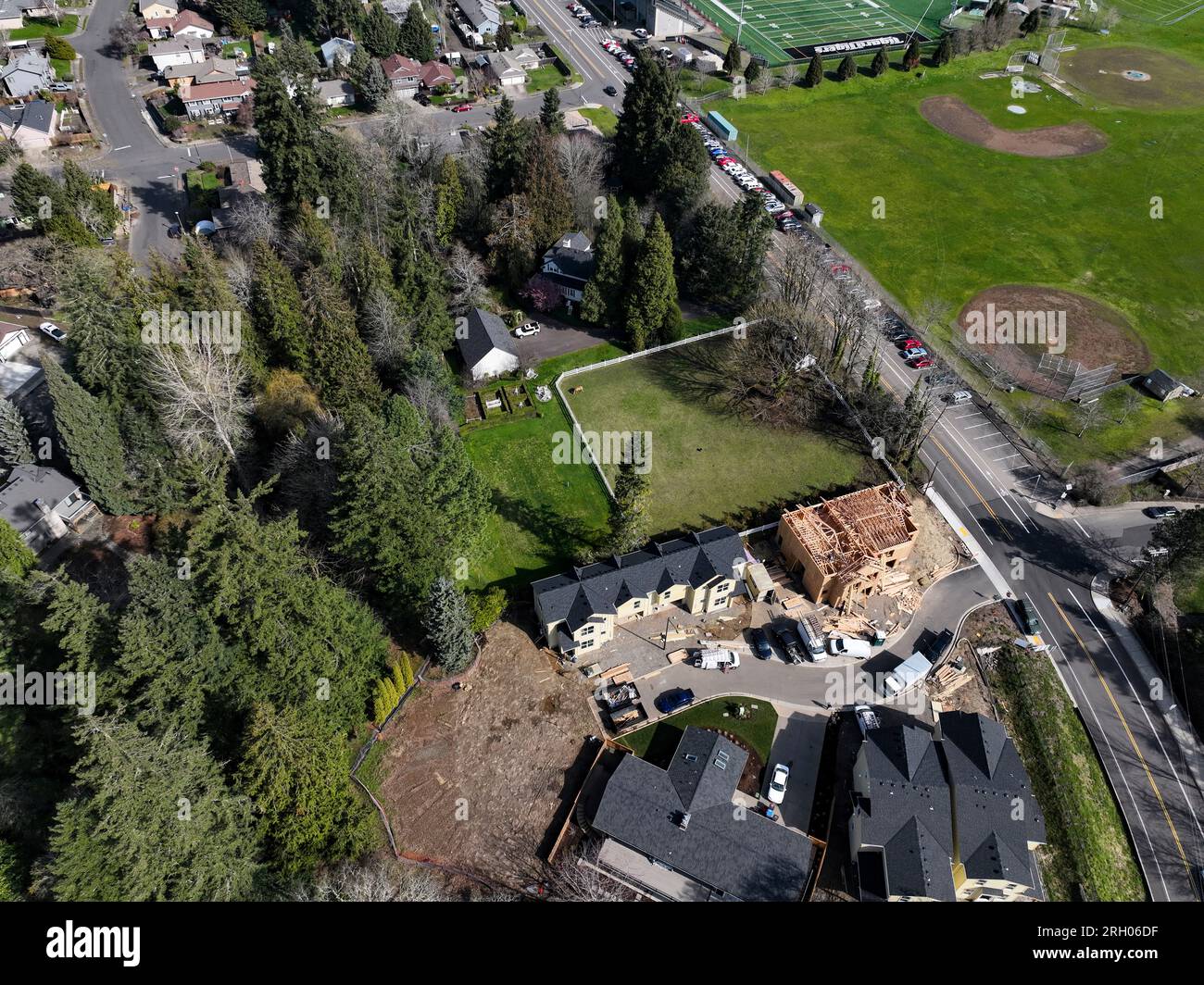 Aerial photos of suburban housing encroachment around one of the last ...