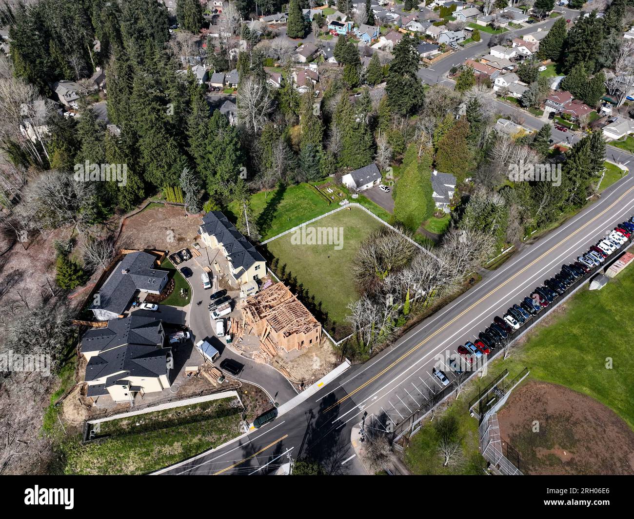 Aerial photos of suburban housing encroachment around one of the last ...