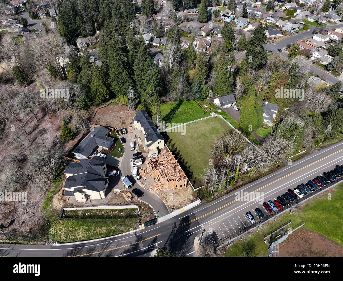 Aerial photos of suburban housing encroachment around one of the last ...