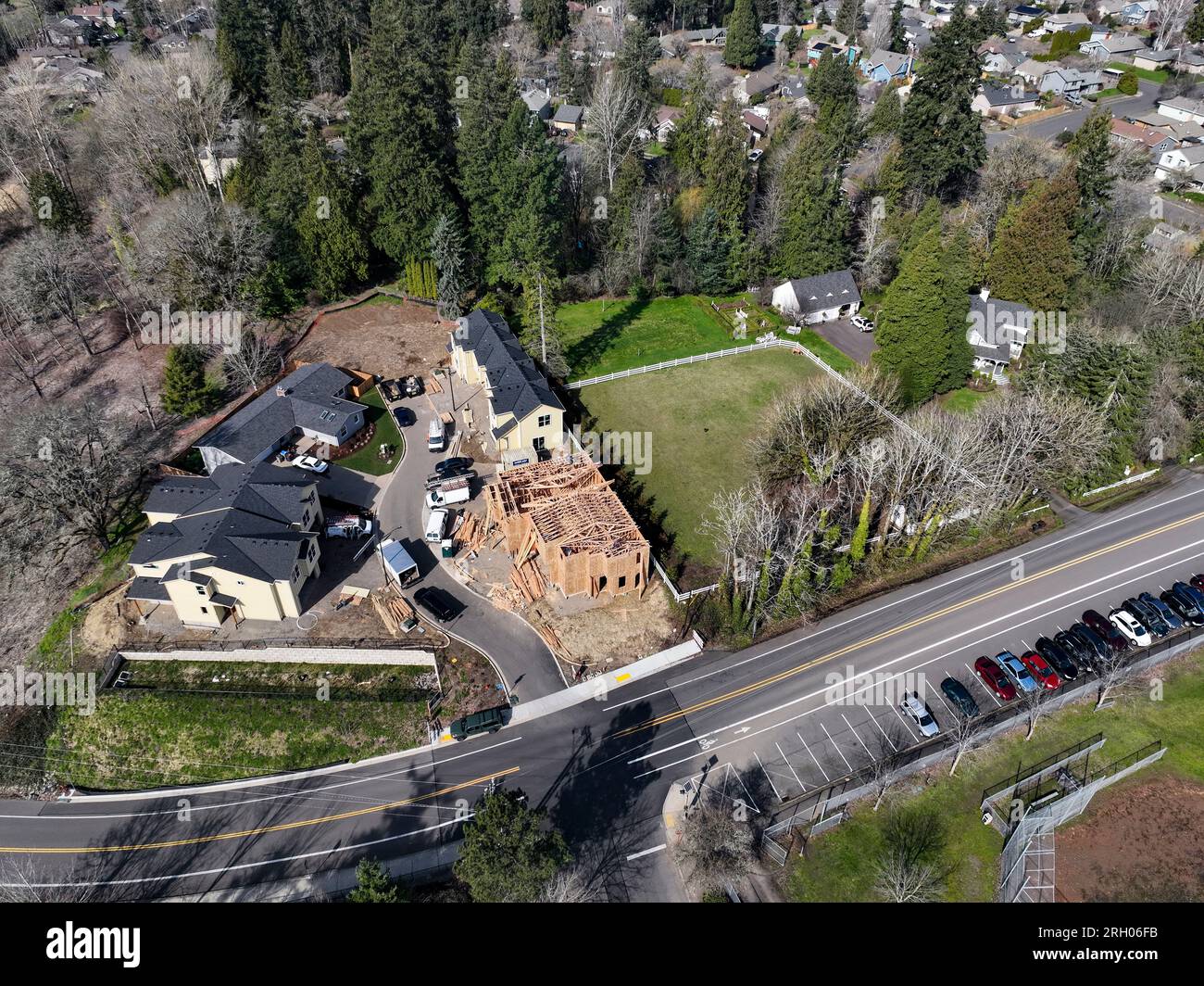 Aerial photos of suburban housing encroachment around one of the last ...