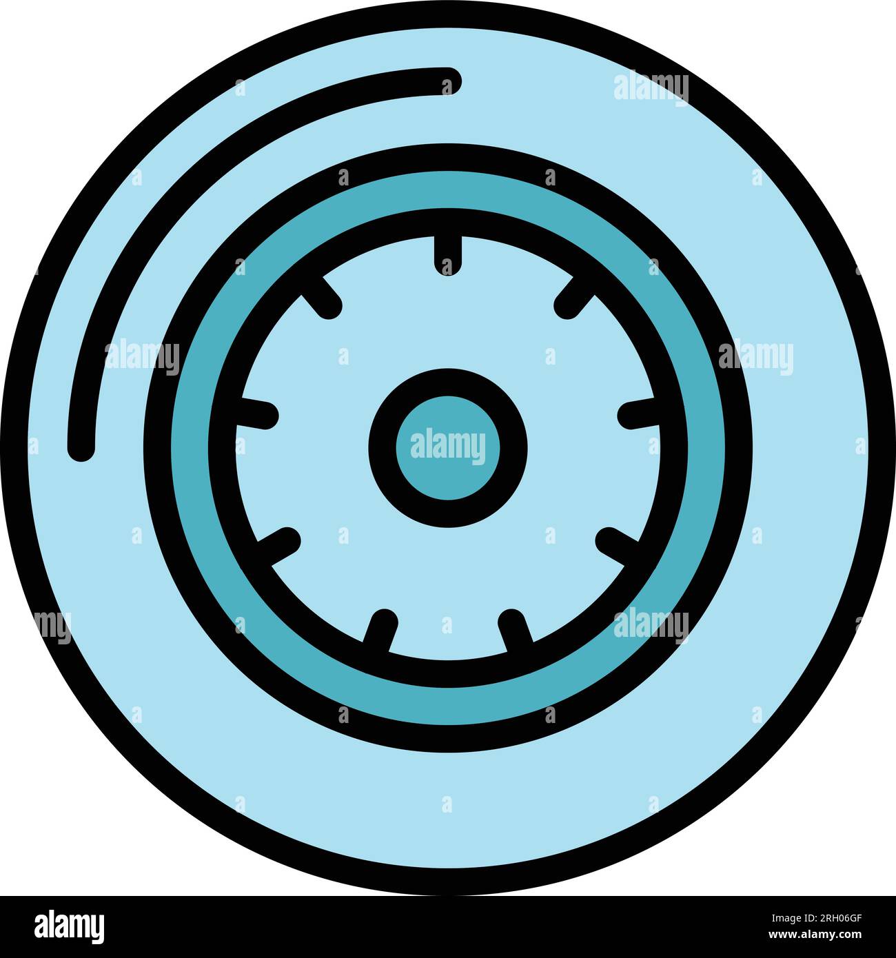 Aluminium wheel icon outline vector. Car tire. Chrome steel color flat ...