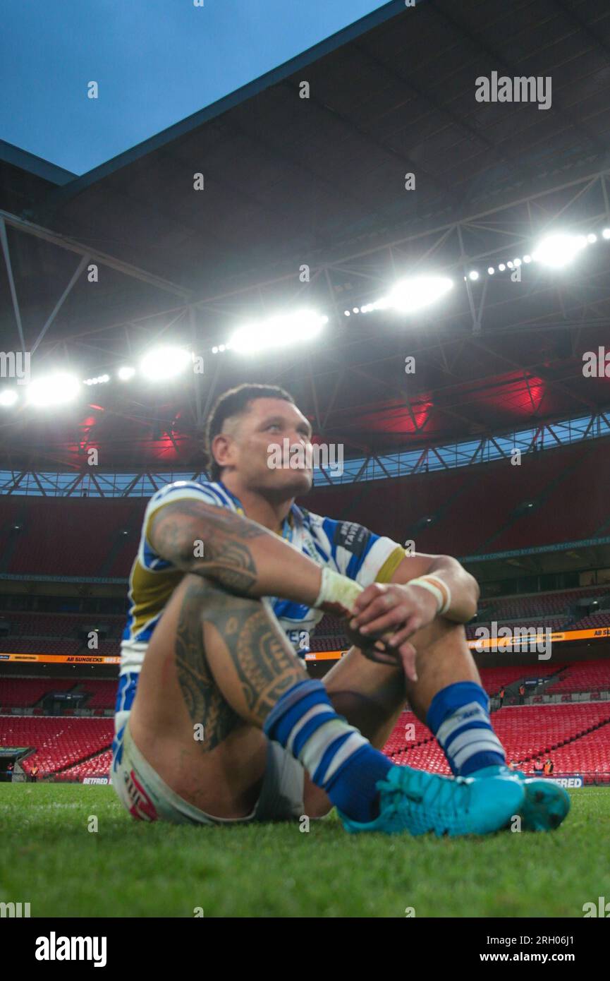 Halifax, UK. 12th Aug, 2023. Adam Tangata of Halifax Panthers takes the ...