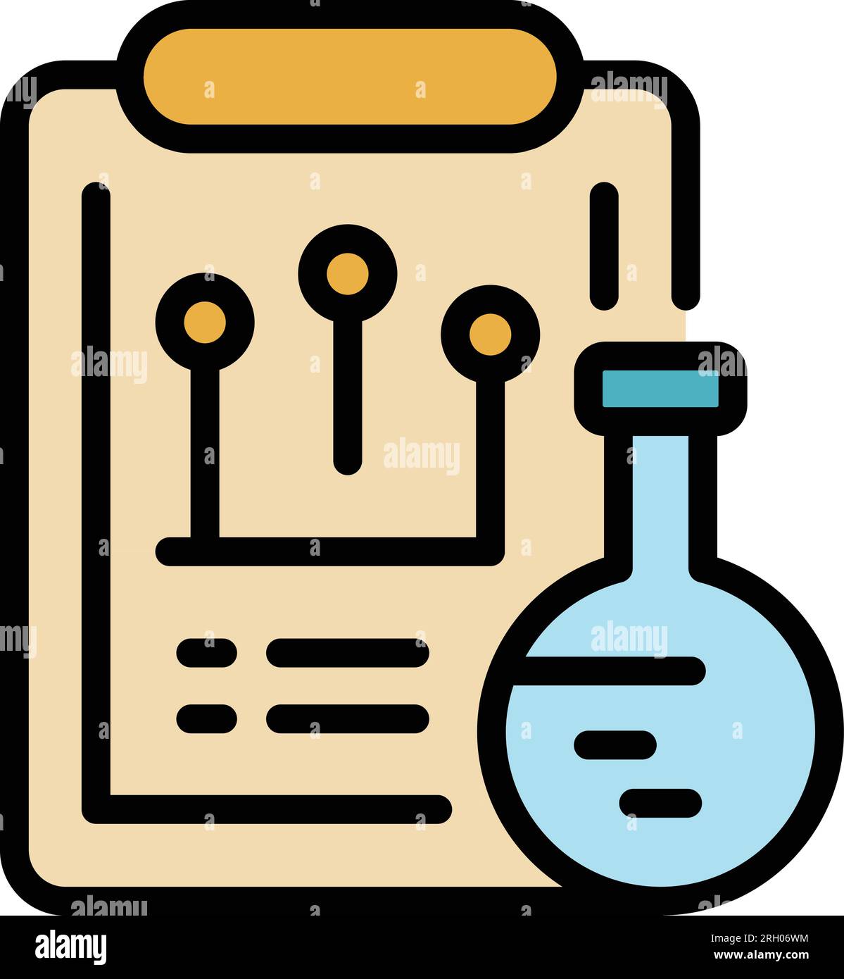 Data clipboard icon outline vector. Business graph. Chart market color ...
