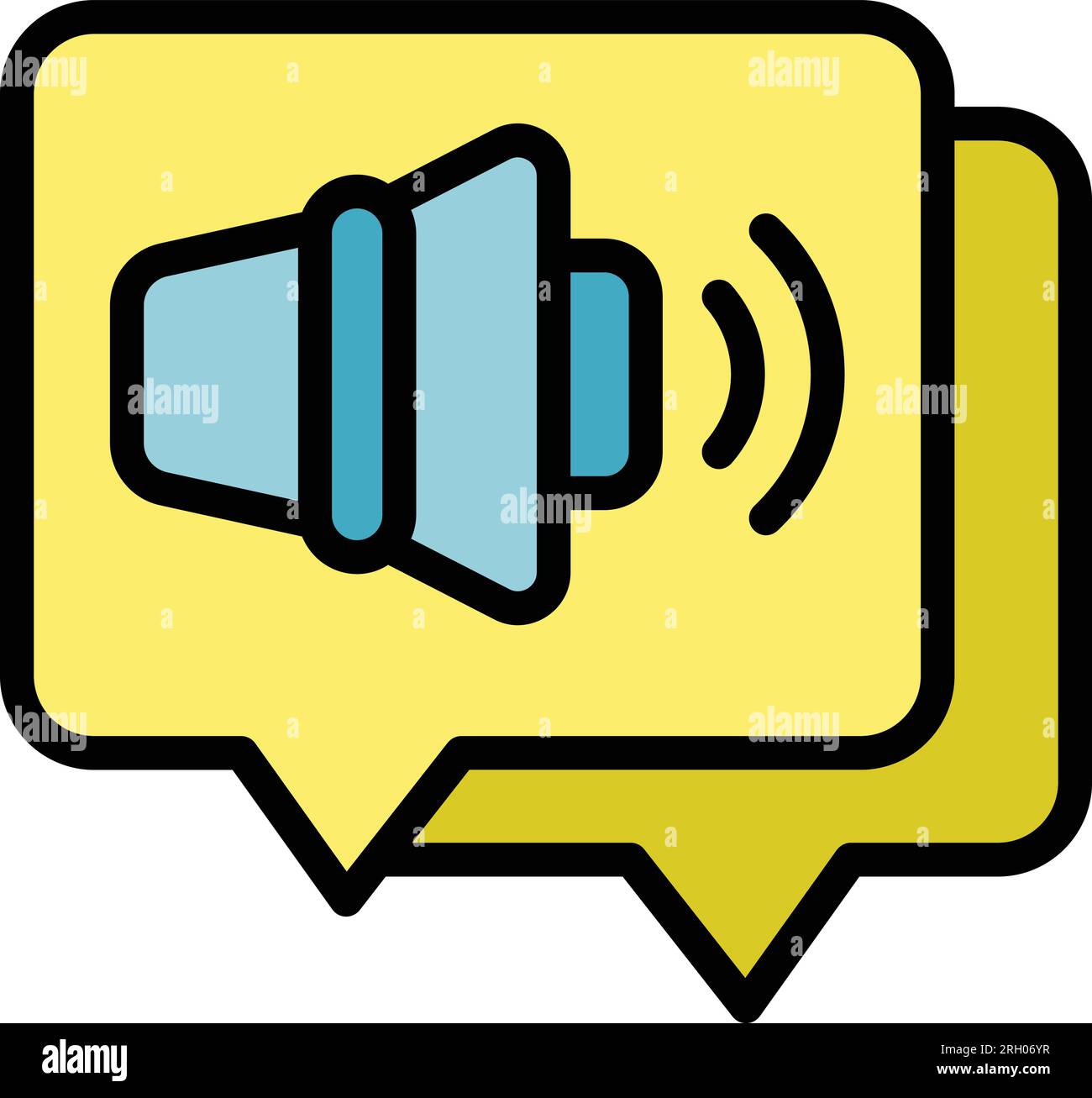 Chat megaphone icon outline vector. Kol leader. Social media color flat ...