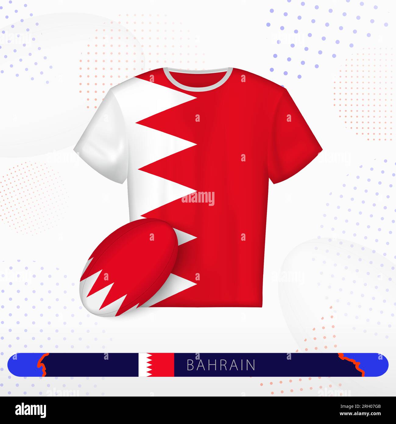 Bahrain rugby jersey with rugby ball of Bahrain on abstract sport ...