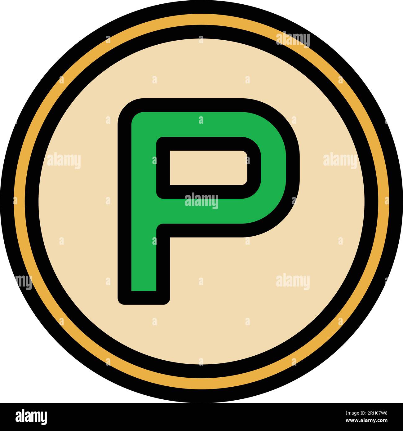 Parking sign icon outline vector. Car park. Garage place color flat ...