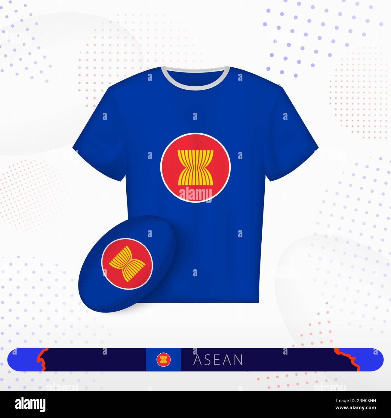 ASEAN rugby jersey with rugby ball of ASEAN on abstract sport ...